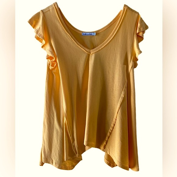 Culture Code | Tops | Culture Code V Neck Tee New Sml Tangerine Flutter ...